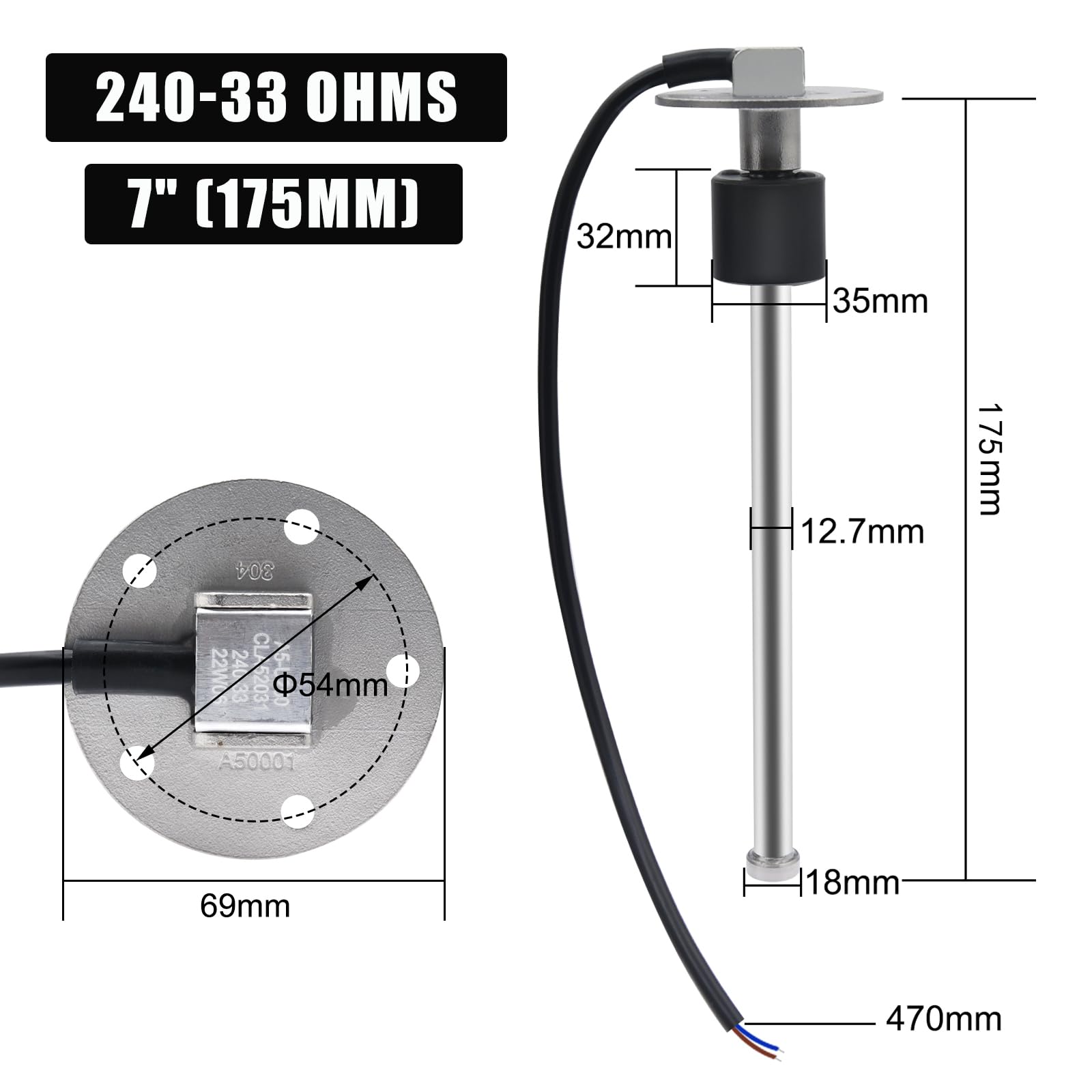 Snapklik.com : Fuel Gas Sender Stainless Steel Fuel Sending Unit Marine ...