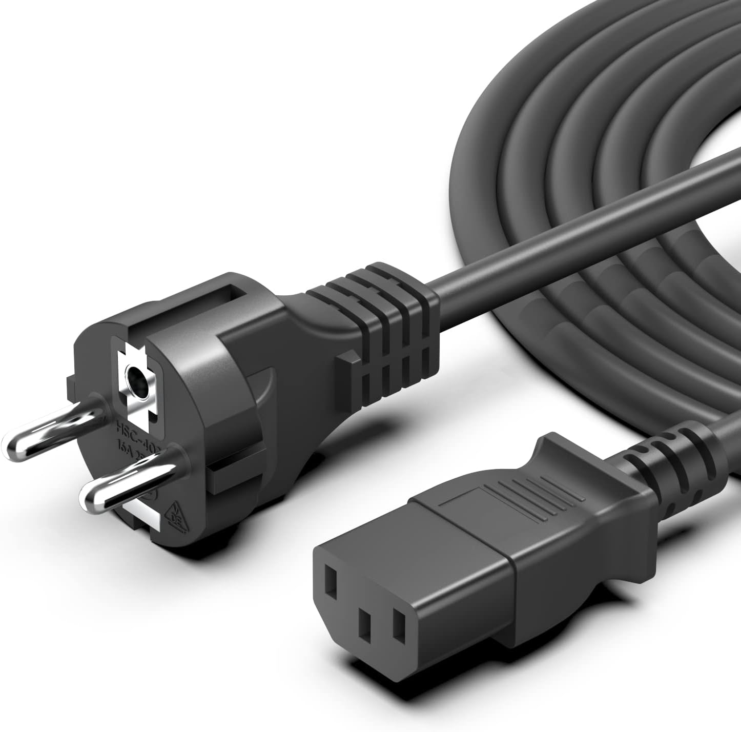 Netzkabel 3 Polig,Kaltgerätekabel 3m Nylon-Geflecht Stromkabel ...