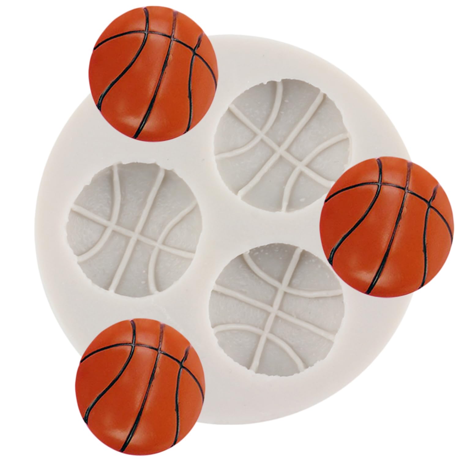 Amazon.com: MINFEIDMS Ball Silicone Molds Basketball Fondant Mold For ...
