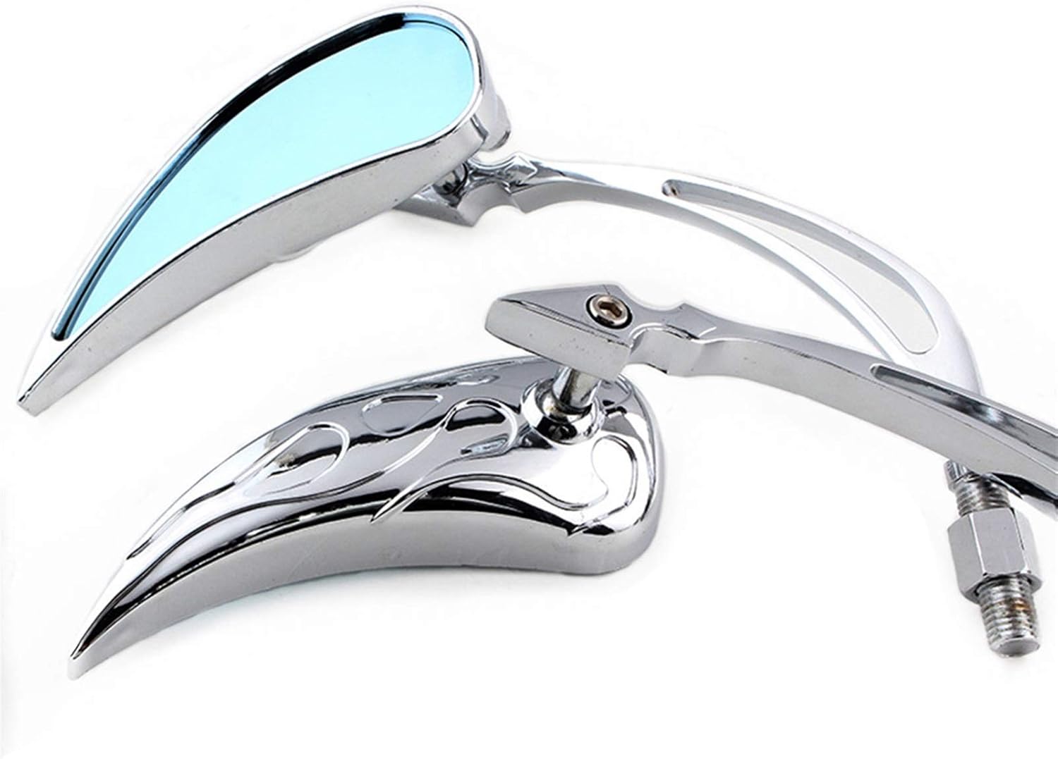 Amazon.com: DWHJ Chrome Mini Teardrop Custom Side Mirrors for ...