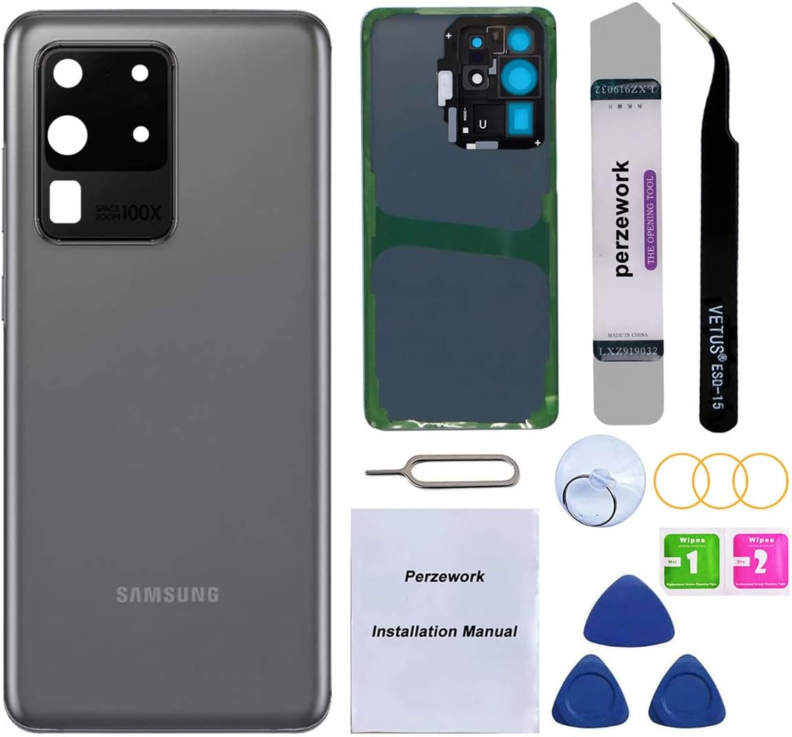 Amazon.com: Peixiong Galaxy S20 Ultra Back Glass Replacement for ...