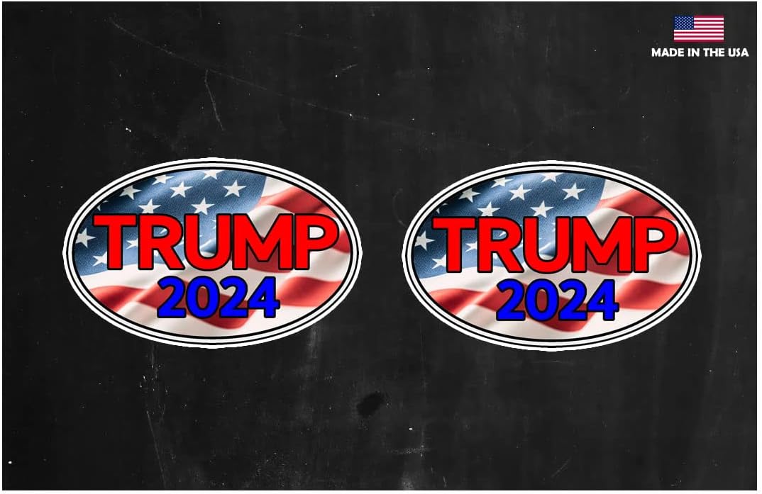 Amazon.com: x2 Trump 2024 American Flag Sticker Decal - Sticker Laptop ...