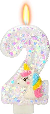 Amazon.com: FAMGift Birthday Candles - Number 2 Candle, Birthday ...
