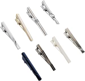 Amazon.com: EvmAsaLQ 8Pcs Tie Clips for Men,Black,Gold,Silver,Gun Black ...