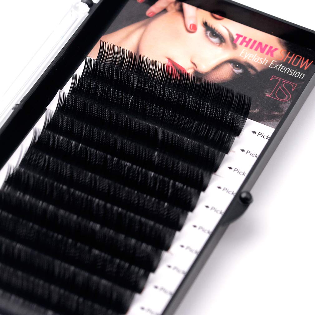 Amazon.com: THINKSHOW Eyelash Extensions 0.20mm D Curl 13mm Handmade ...