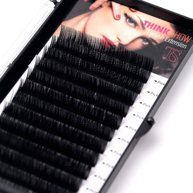Amazon.com: THINKSHOW Eyelash Extensions 0.20mm D Curl 13mm Handmade ...