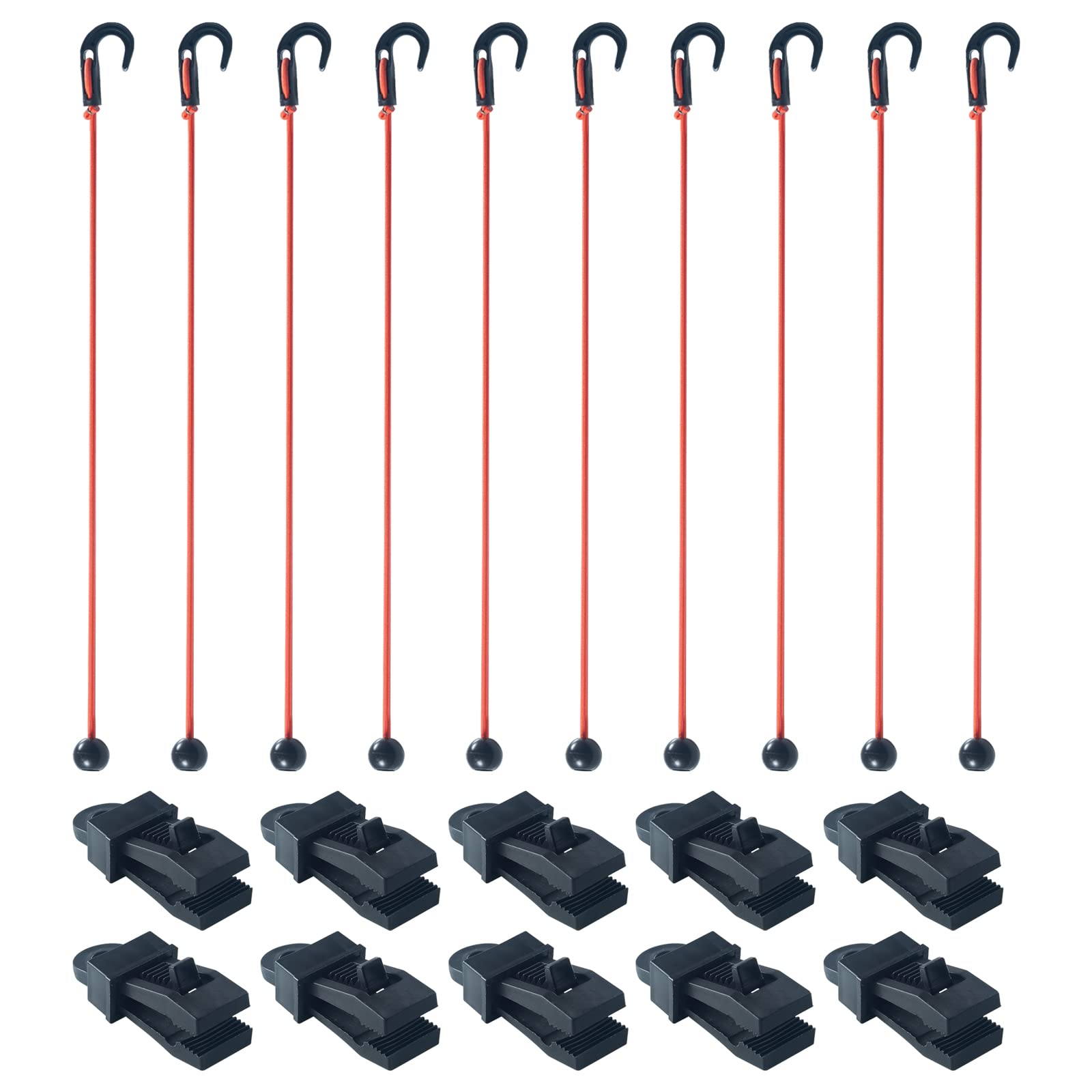 Newcomdigitarp Clips And Bungee Cords Set 20 Pack Heavy Duty ...