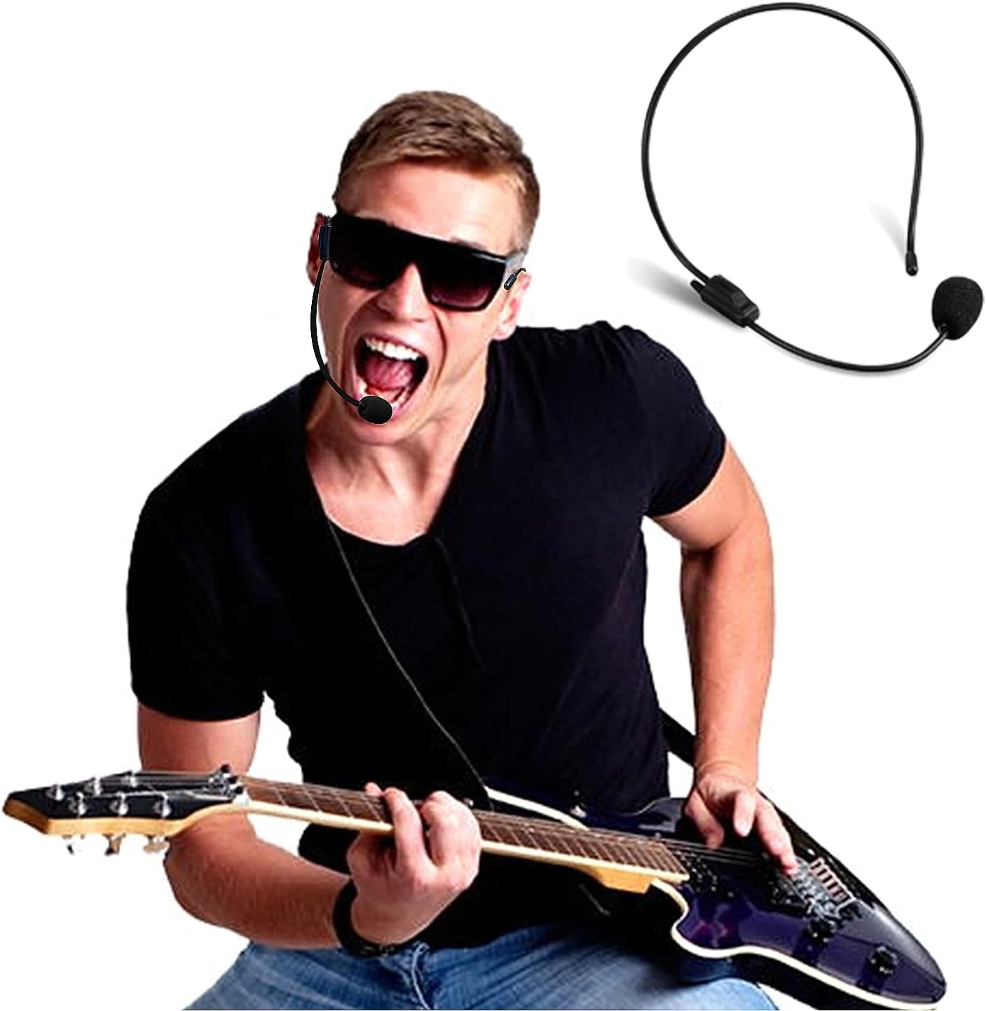 Amazon.com: Jsuslife Fake Headset, Rockstar Costume Cosplay Accessories ...