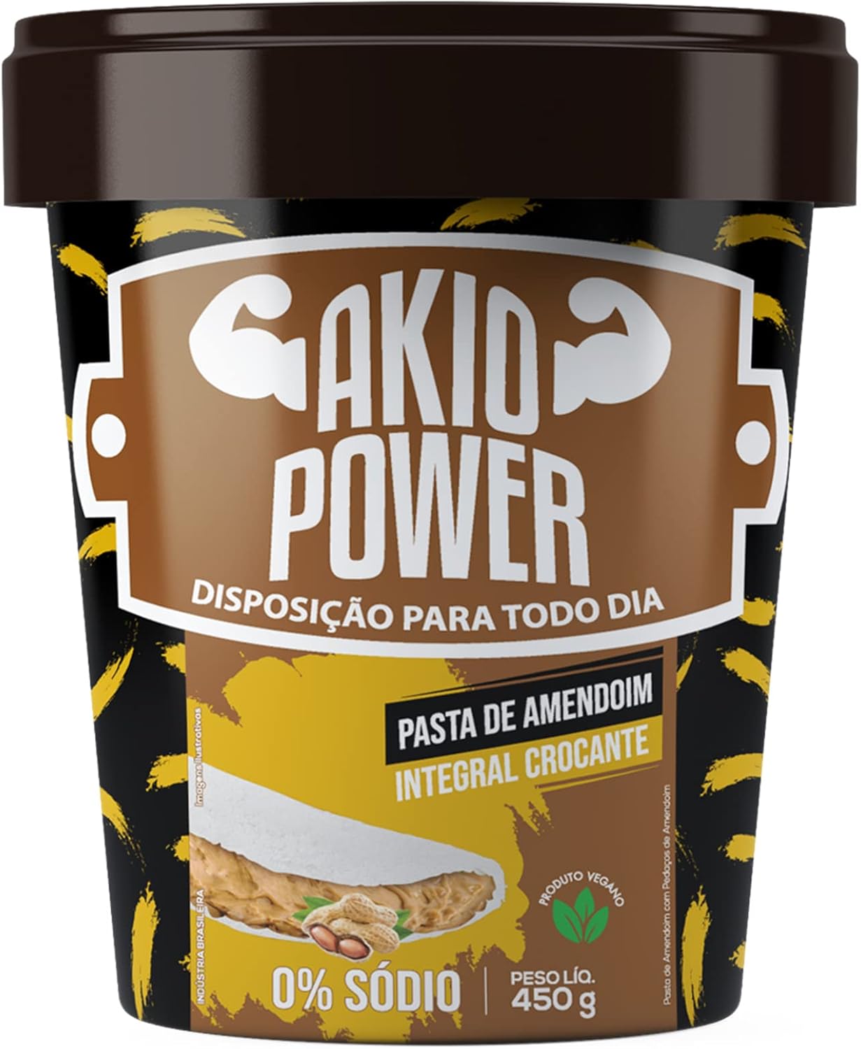Pasta de Amendoim Integral Crocante Akio Power 450g : Amazon.com.br ...