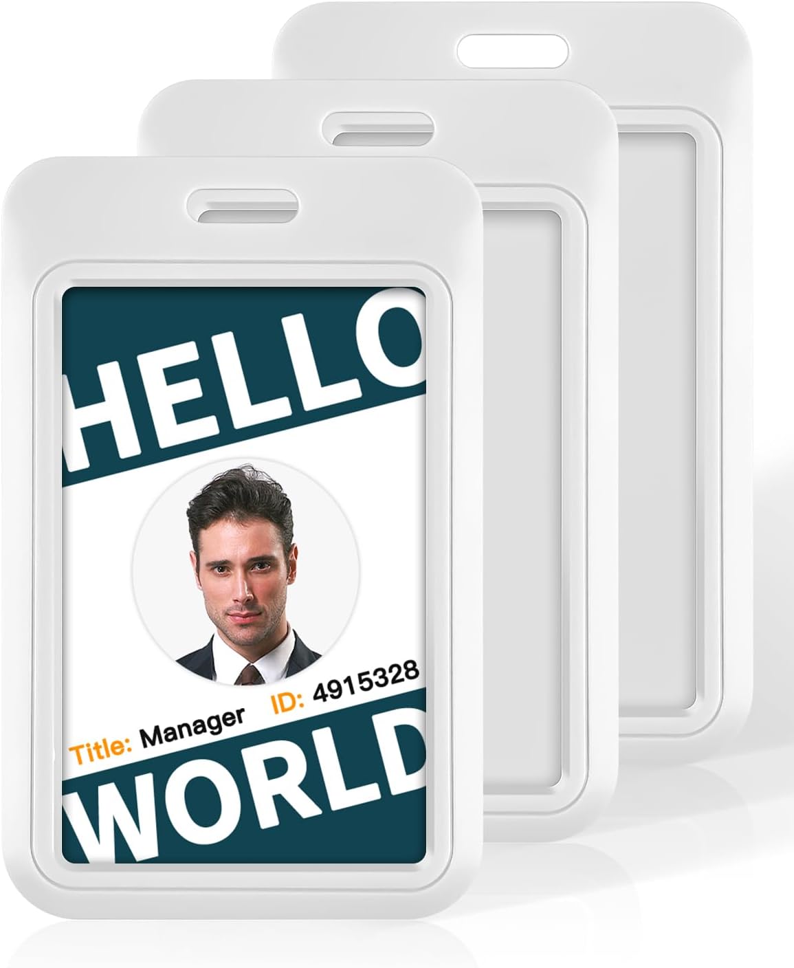 Amazon.com : Uniclife 3 Pack Sliding ID Badge Holder Vertical Hard ...