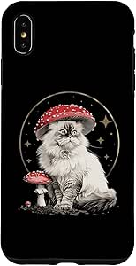 Amazon.com: iPhone XS Max Himalayan Cat Cottagecore Aesthetic Mushroom Hat Witchy Case : Cell ...