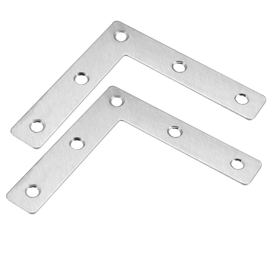 uxcell Flat Plate L Shape, 80mmx80mm, Stainless Steel 304 Angle Corner ...