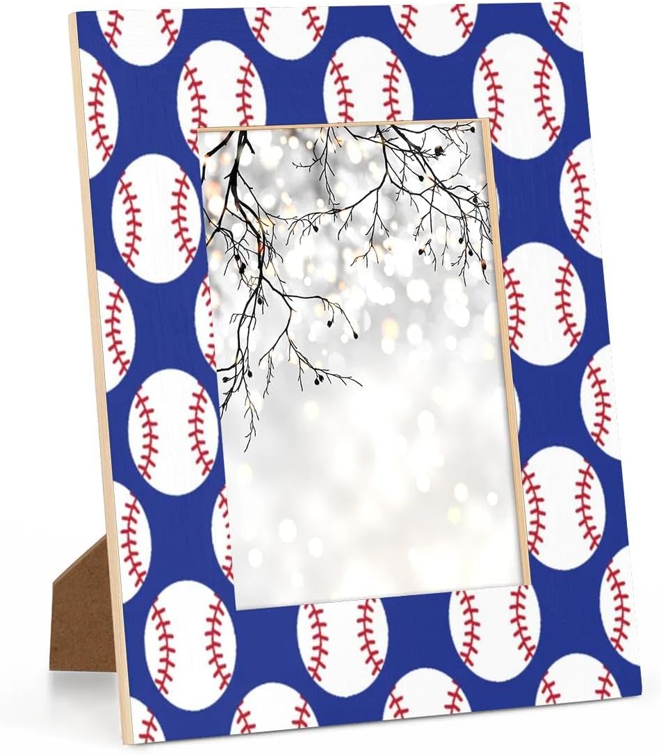 Amazon.com - LLCXCSI Wood Picture Frames Baseball Blue 4x6 Wooden Photo ...