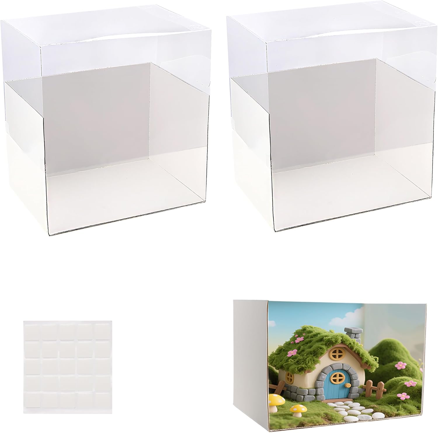 Amazon.com: 2Set Diorama Box Diorama Supplies Cardboard Diorama Kit ...