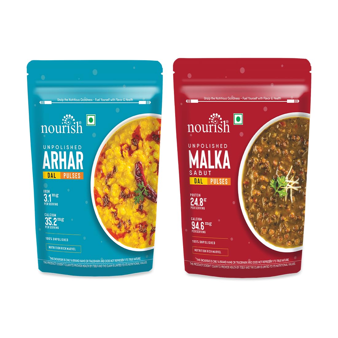 Nourish Arhar Dal 1Kg + Malka Sabut Dal 1Kg Combo | 100% Unpolished ...