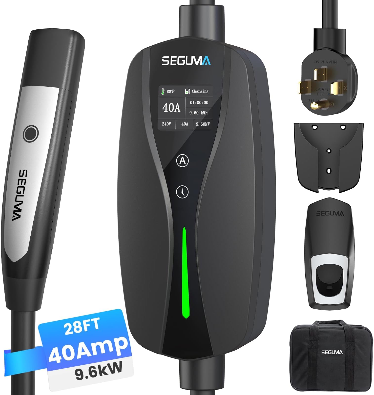 Amazon.com: SEGUMA Level 2 Tesla Charger, 40Amp 240V NEMA 14-50 Plug ...