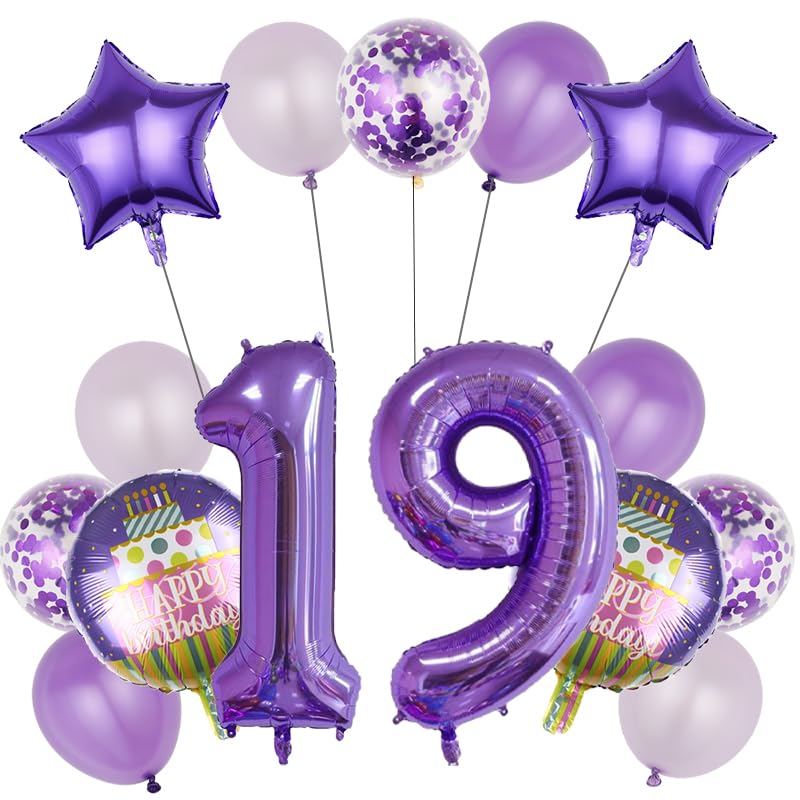YFHVJTKO 19th Birthday Decorations Supplies - 15Pcs for 19th Birthday ...