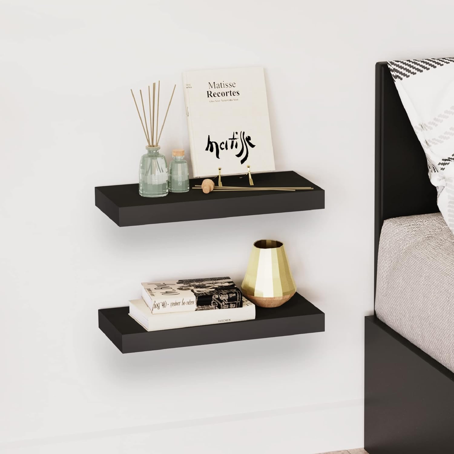 Amazon.com: Arceisle Hanging Shelves, Black Wall Shelves, 15" Floating ...