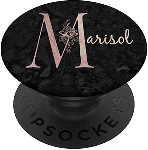 Amazon.com: Marisol Name Personalized Pink Rose on Black Design ...