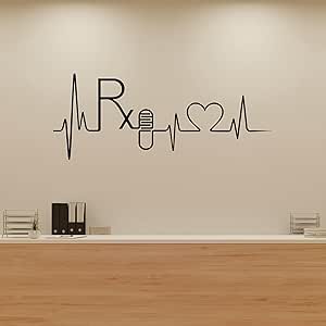 Amazon.com: Vinyl Wall Decal Heartbeat Cardiogram Line Heart Rhythm ...