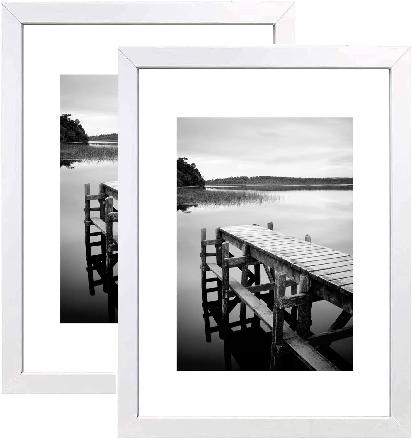 YMOND A2 Frame Solid Wood Picture Frames, A2 Poster Frame With Mount ...
