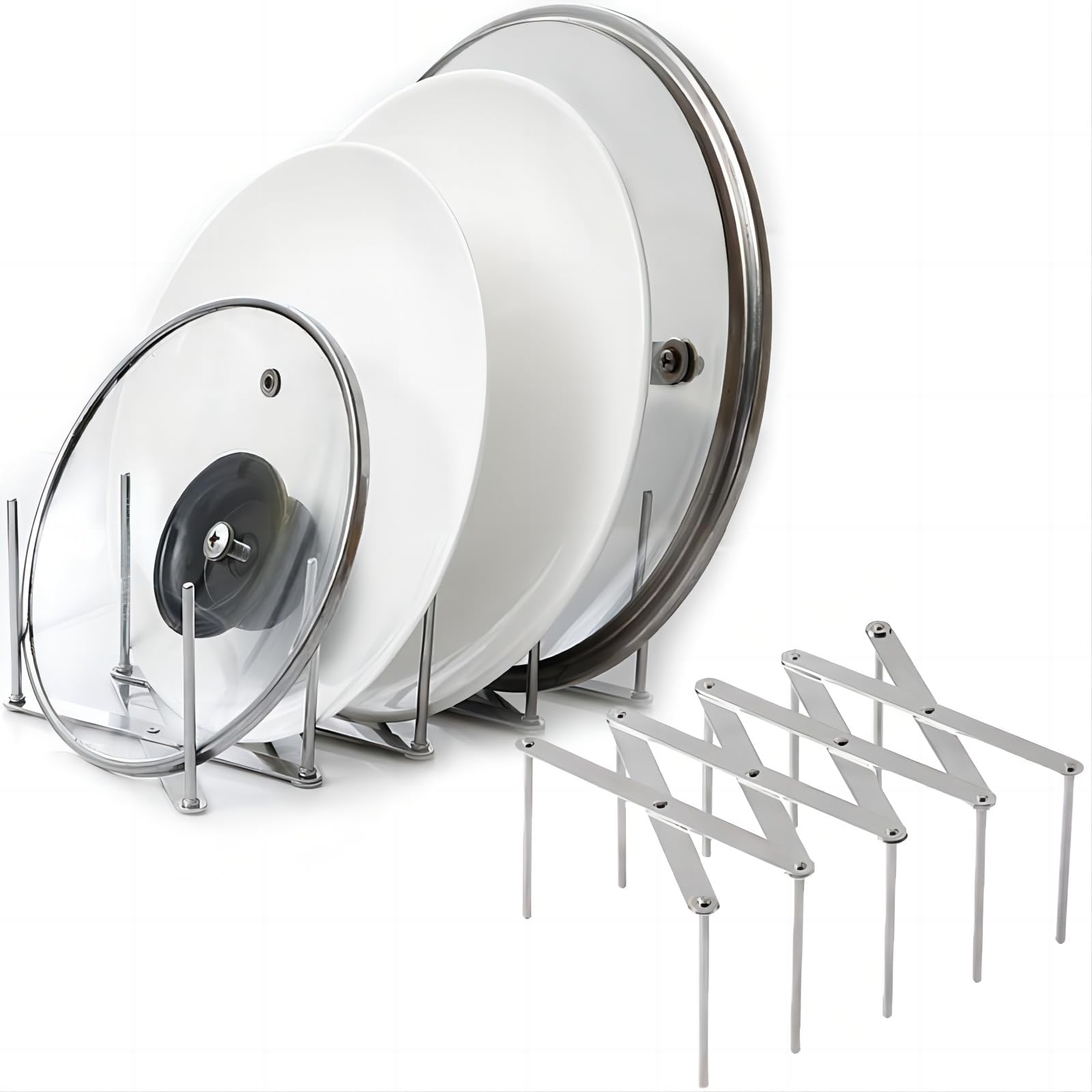 Amazon.com: Hovico Pot Lid Holder, Adjustable Pot Lid Organizer ...