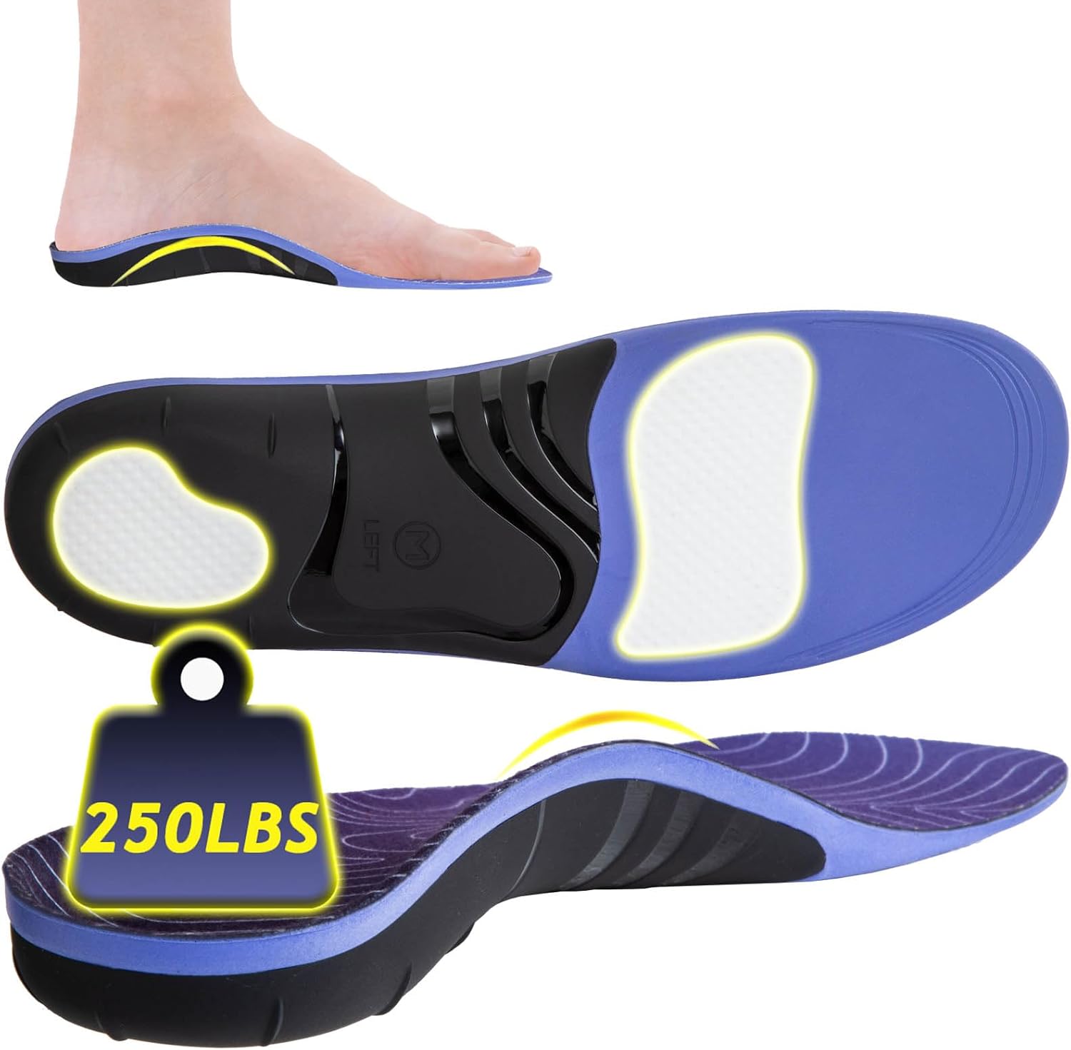 Amazon.com: Plantar Fasciitis Insoles for Men Women - Orthotics Inserts ...