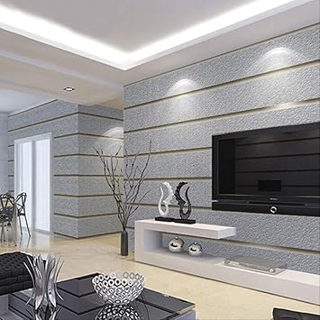libby-nice Horizontal Stripes Wallpaper For Walls 3D Suede Non woven ...