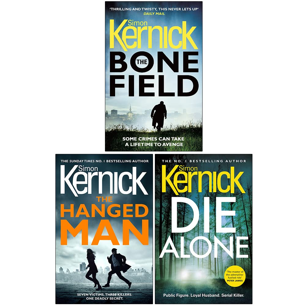The Bone Field Series Collection 3 Books Set By Simon Kernick (The Bone Field, The Hanged Man ...