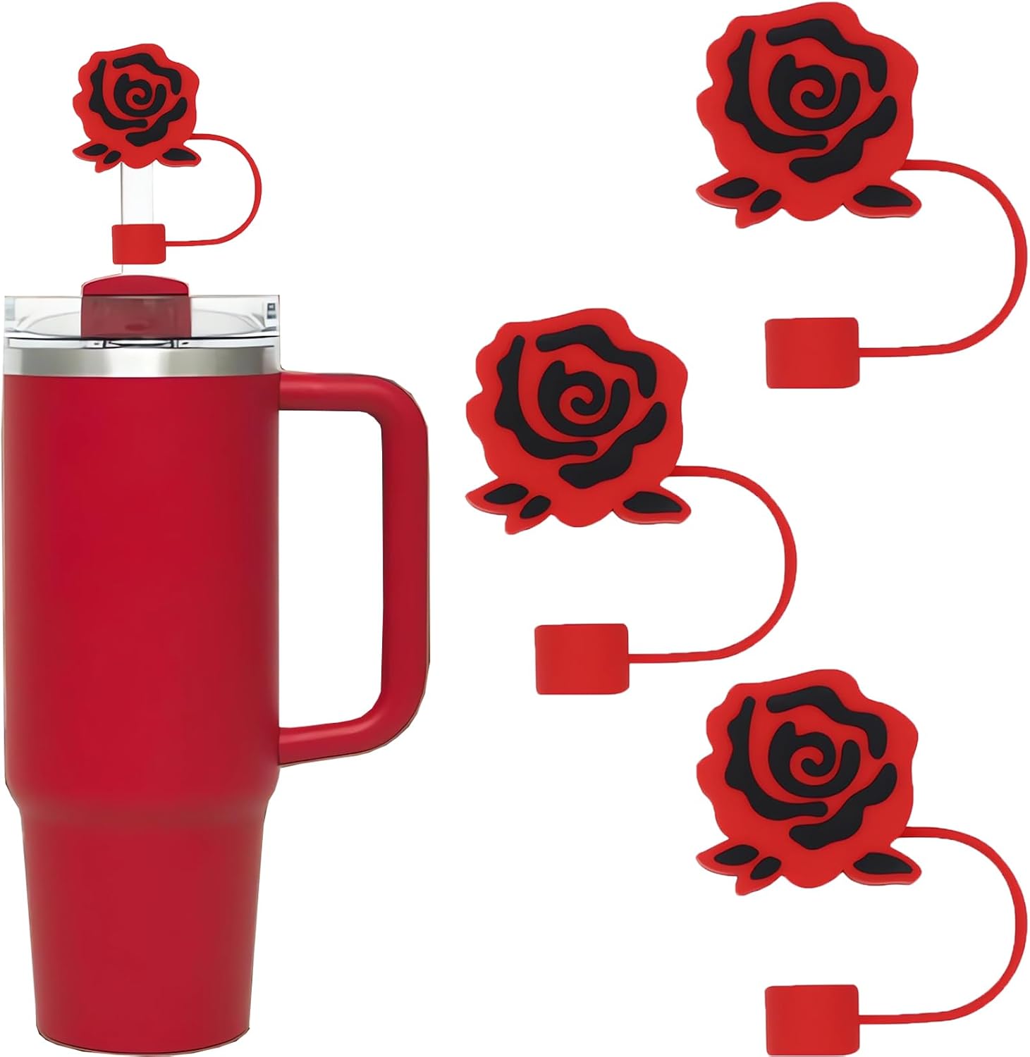 Amazon.com: 3Pc Straw Cover for Stanley Cup, Silicone Straw Topper for ...