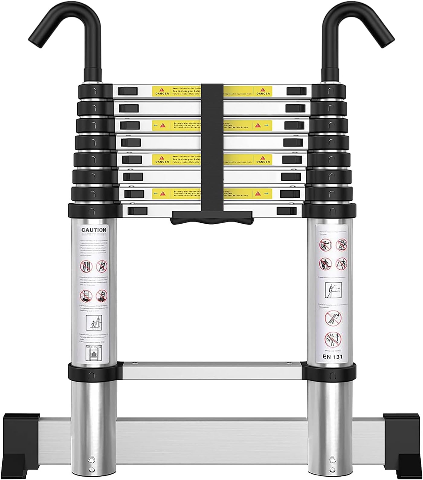 Folding Telescoping Ladder 12.5 FT, Aluminum Extendable Ladder with 2 ...