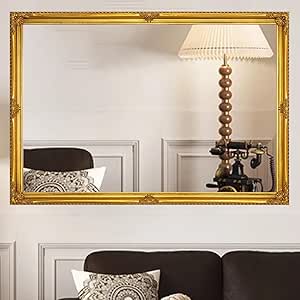 Amazon.com: Autdot 39" x 27" Large Vintage Mirror Wall Decor, Gold ...