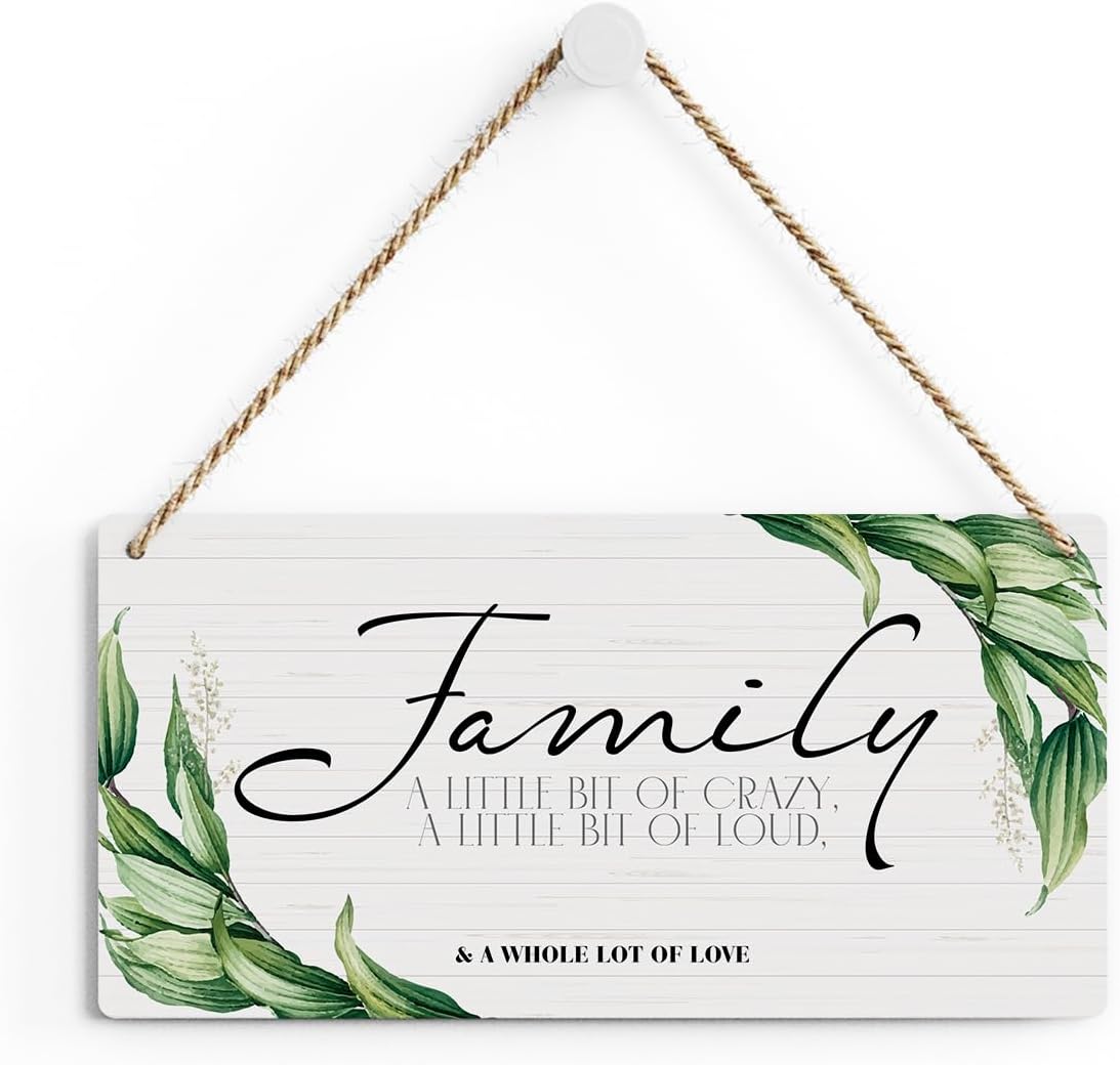Amazon.com: SENJIAN Rustic Family Quote Wood Decor Sign, Family a ...