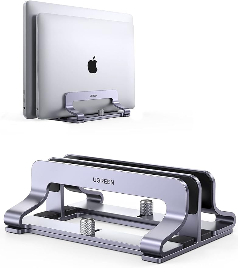 Amazon.com: UGREEN Vertical Laptop Stand Holder Desk Dual Aluminum Dock ...