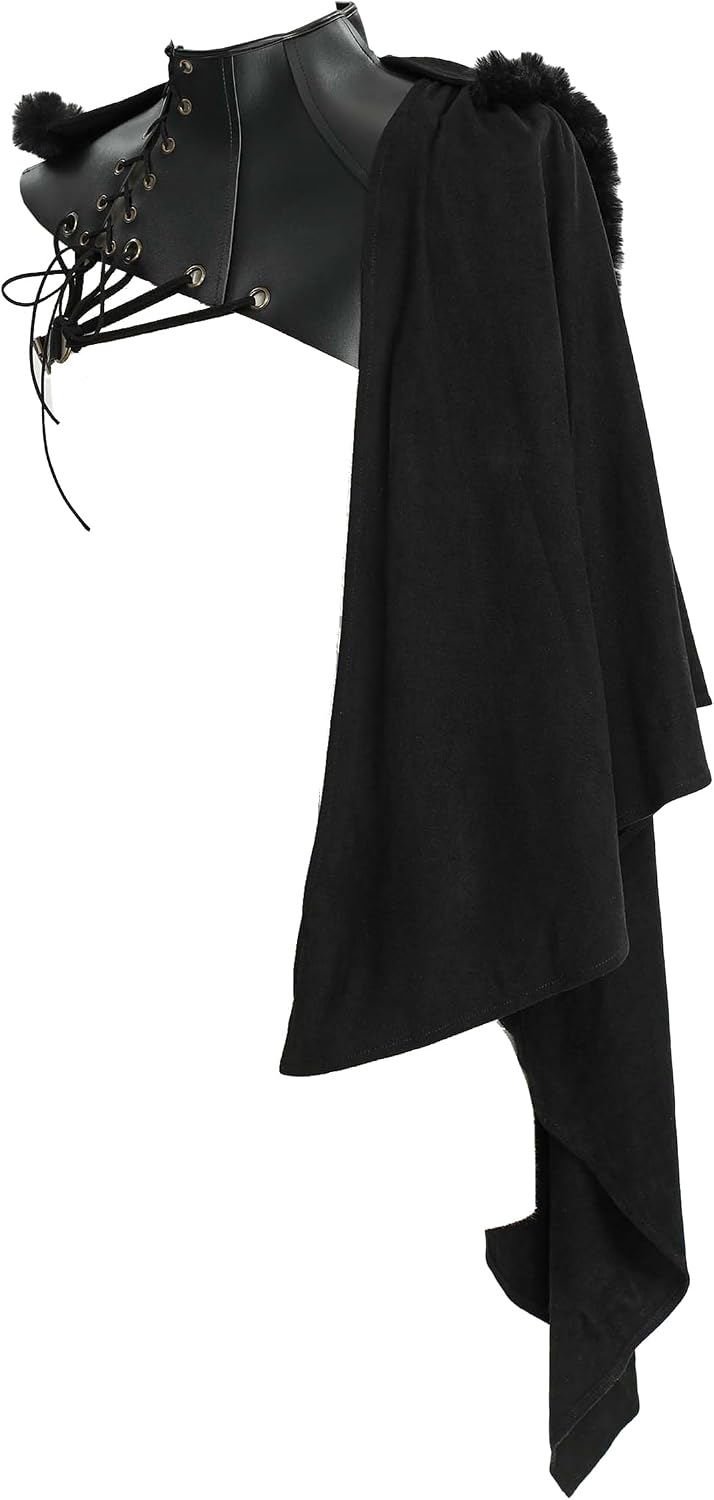 Amazon.com: miccostumes Men's Medieval Shawl Renaissance Half Cape with ...
