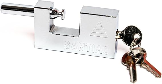 SANTIAO Heavy Duty 90mm Padlock - Stainless Steel Security Lock with 3 ...