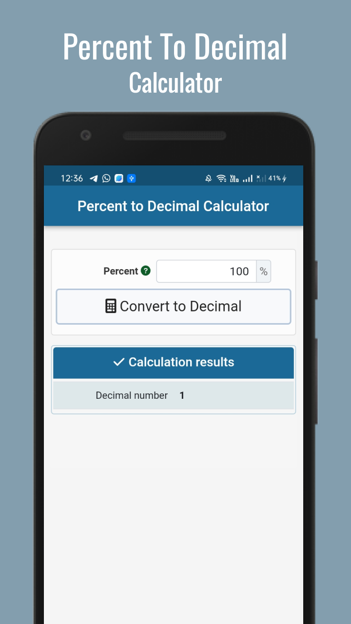 Percent to Decimal Calculator - App on Amazon Appstore