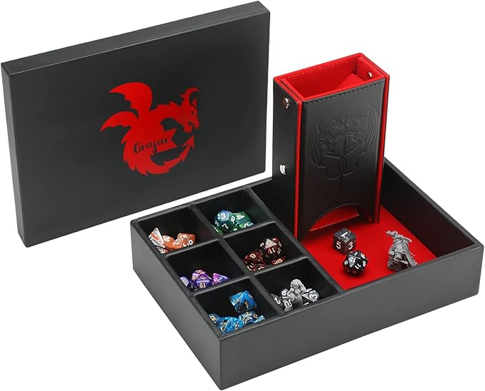 Amazon.com: Grajar DND Dice Tray and Tower: Portable Dice Storage with ...