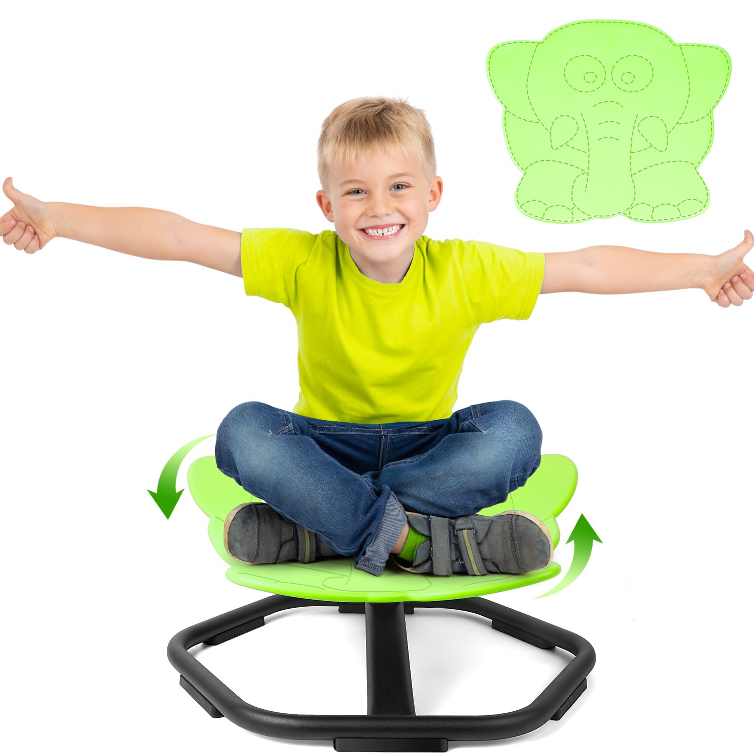 TERRAMUS Elephant Swivel Chair for Kids, 360° Spinning Seat, Toddler ...