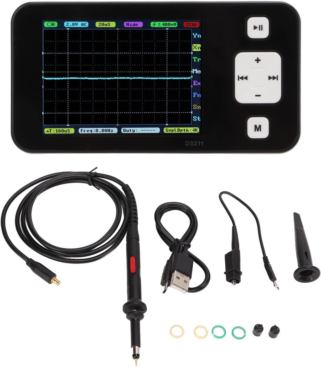 Mini Oscilloscope, 1 Channel 200Khz Bandwidth Pocket Size Handheld ...