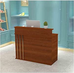 Modern Walnut Reception Desk - Small Retail Checkout Counter with ...