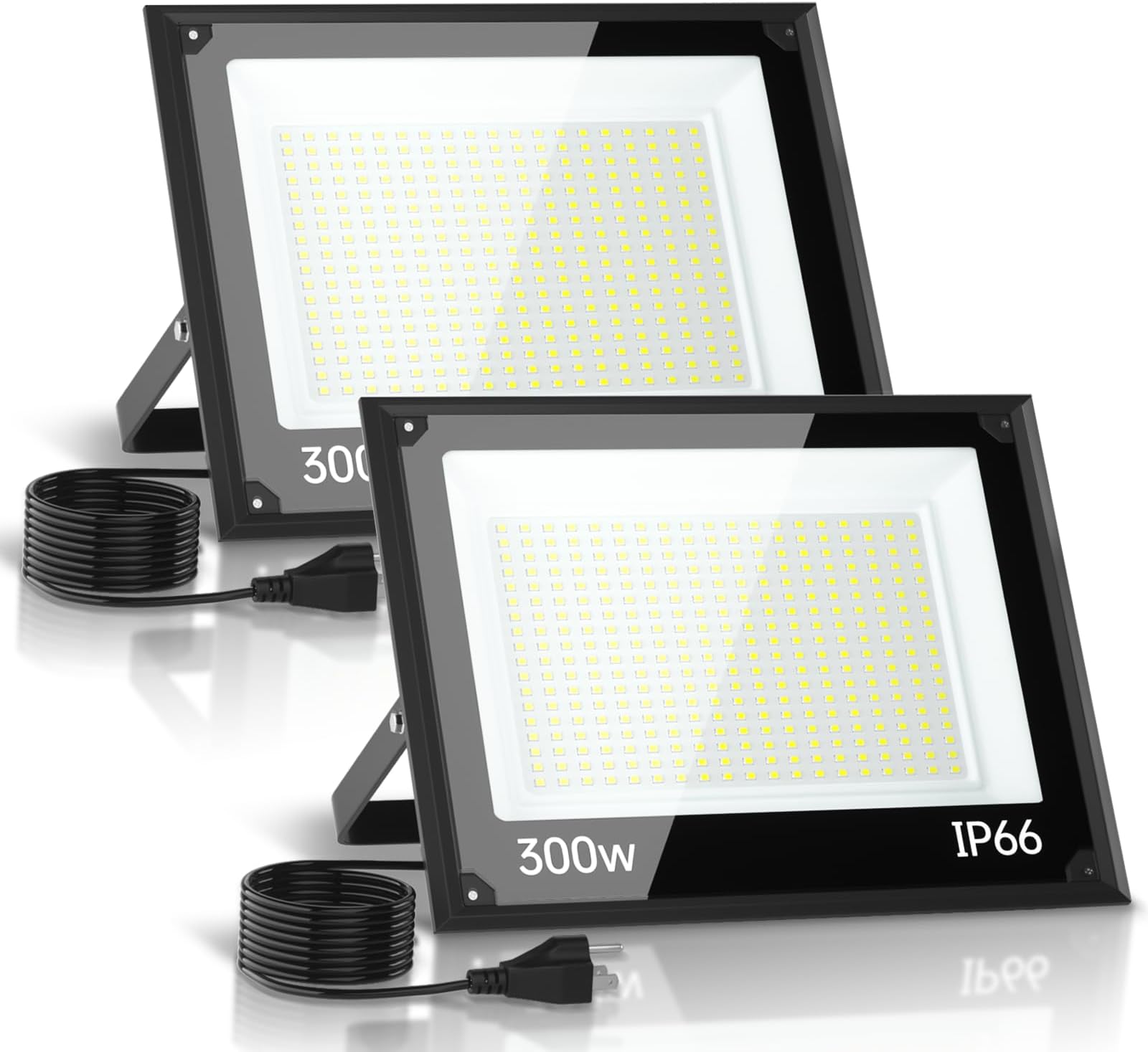 NEWREACH 300W LED Flood Light, 36000LM Floodlight with Plug,IP66 ...