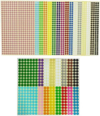 Round Dot Labels 7776 Pcs Coloured Dot Stickers in 16 Colors 6mm 19mm ...