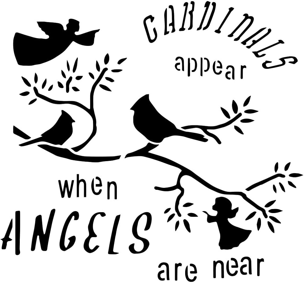 Amazon.com : Simple Cardinals Angels Appear Sign Stencil Bird Angel ...