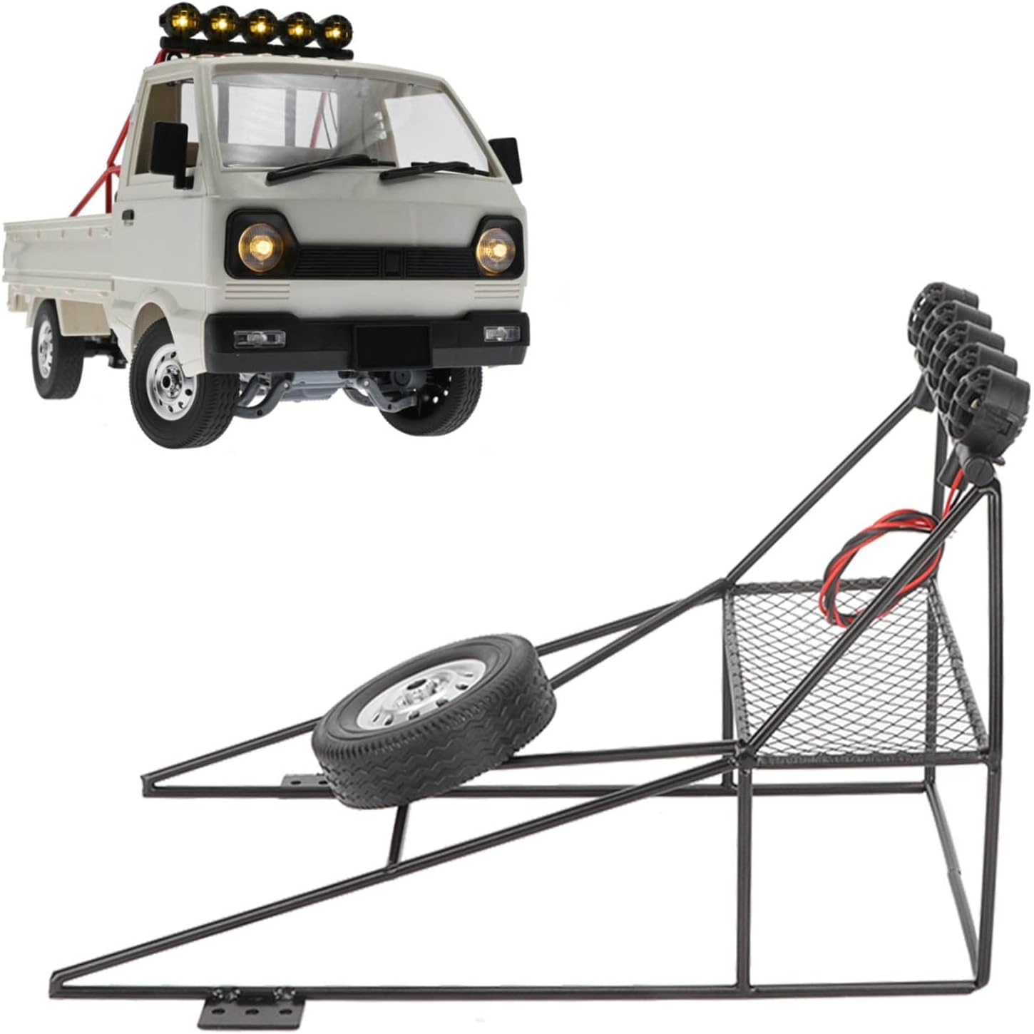 Amazon.com: Dilwe RC Rear Bucket, Iron RC Roll Cage Bucket with Lights ...