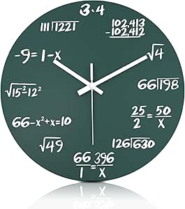 Math Clock with Mathematical Expressions for Classroom Office,Wooden Math Wall Clock for ...