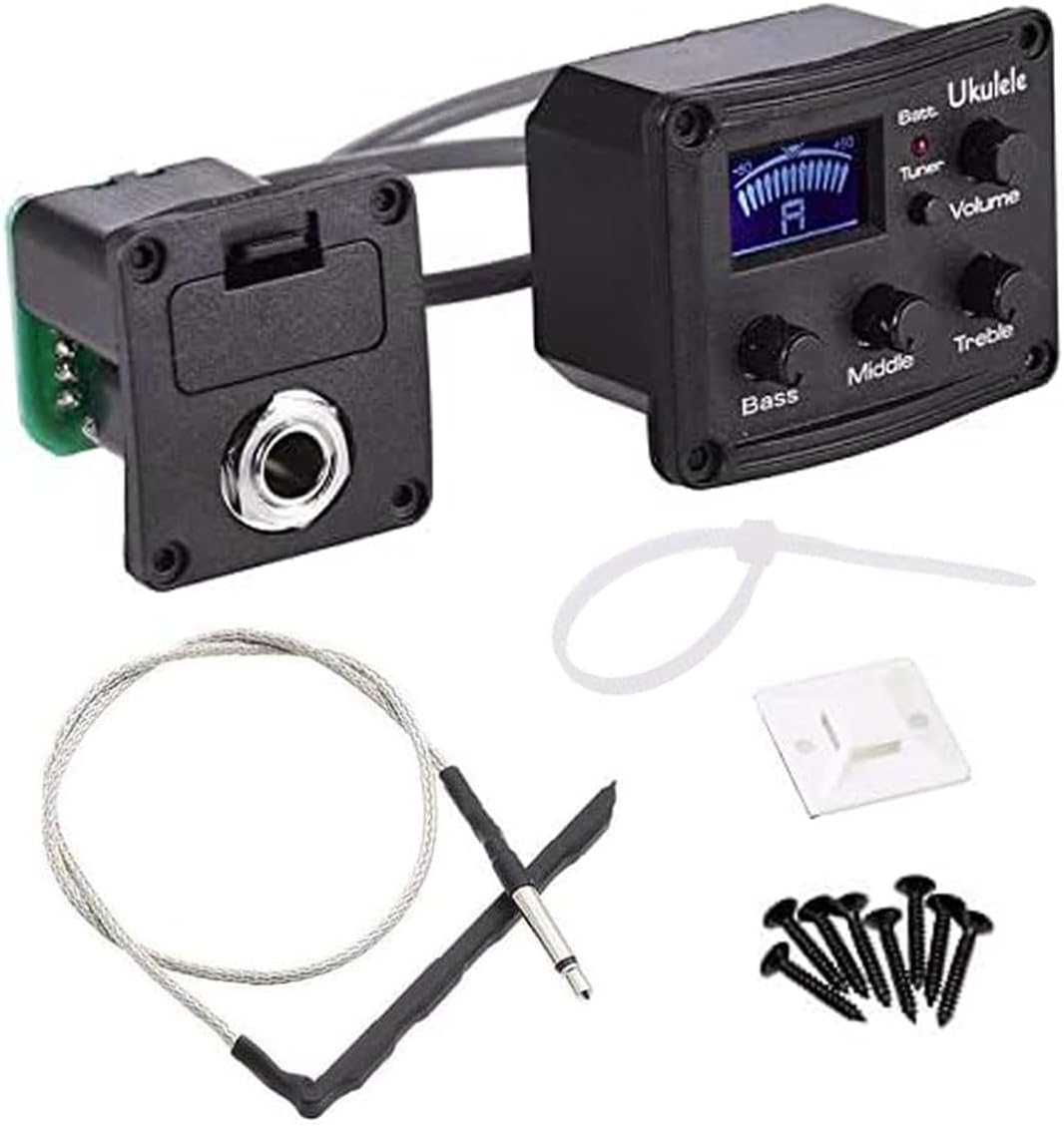 Amazon.com: TUOREN Ukulele Piezo Pickup with Preamp 3-Band EQ Equalizer ...