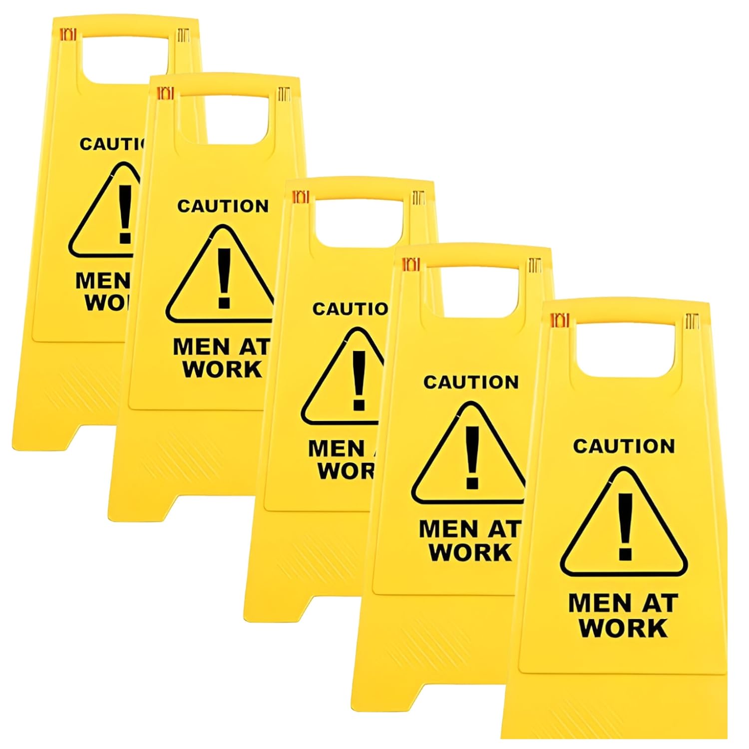 Men At Work Sign Board, Two-Sided Folding Floor Sign Board with ...