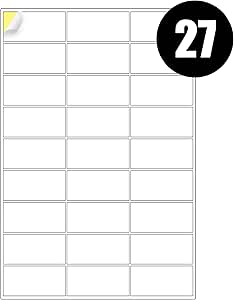 27 Address Labels Per A4 Sheet, 50 Sheets Label, Self Adhesive Mailing ...