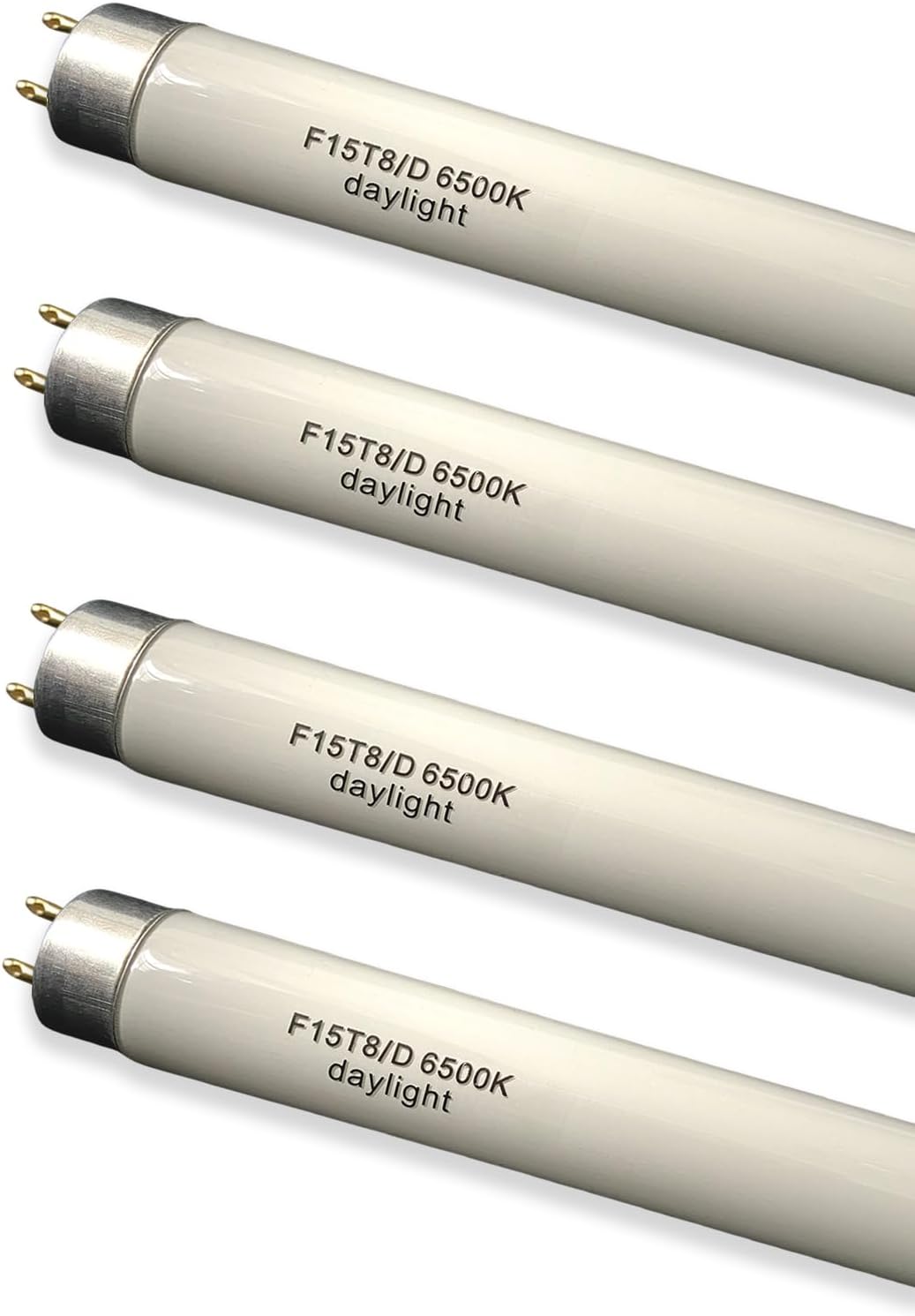 (4pack) 18'' F15T8-D Daylight Fluorescent Bulb, 45cm 15W F15T8/DL 6500K ...
